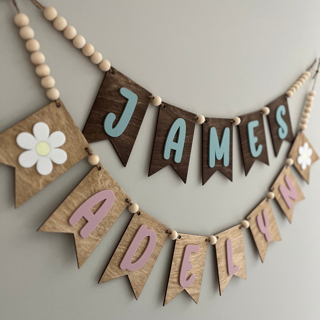 Personalized Name Sign, Custom Banner, Name Banner, Nursery Sign ...