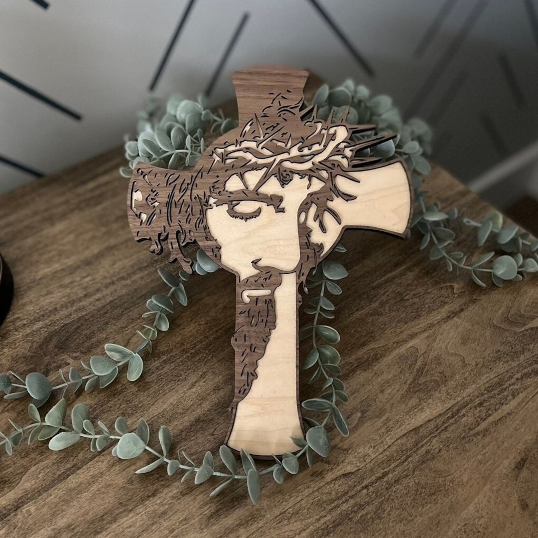 Jesus and Cross - Wood Cross, Christian Decor, Faith, Home Decor ...