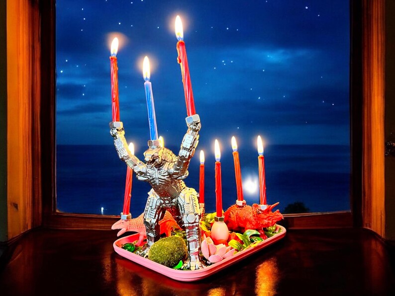 Dinosaura-menorah! Red Razorback/red Lights - Etsy