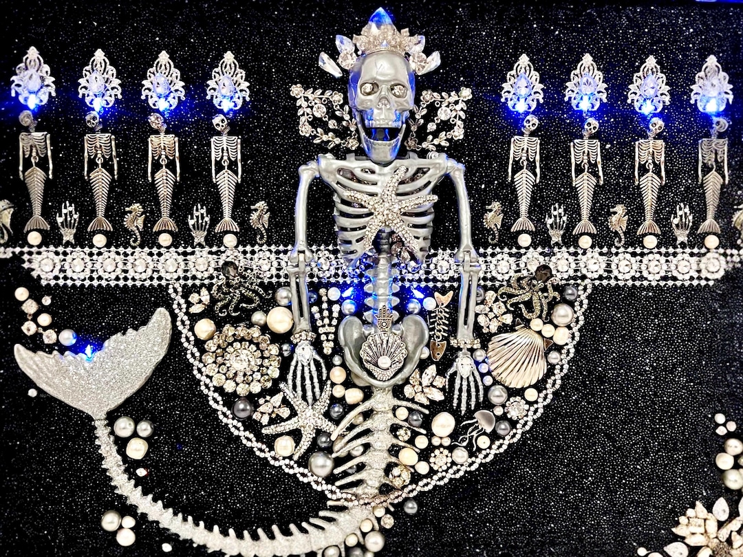 Light-up Mermaid Skeleton Menorah (platinum) - Etsy
