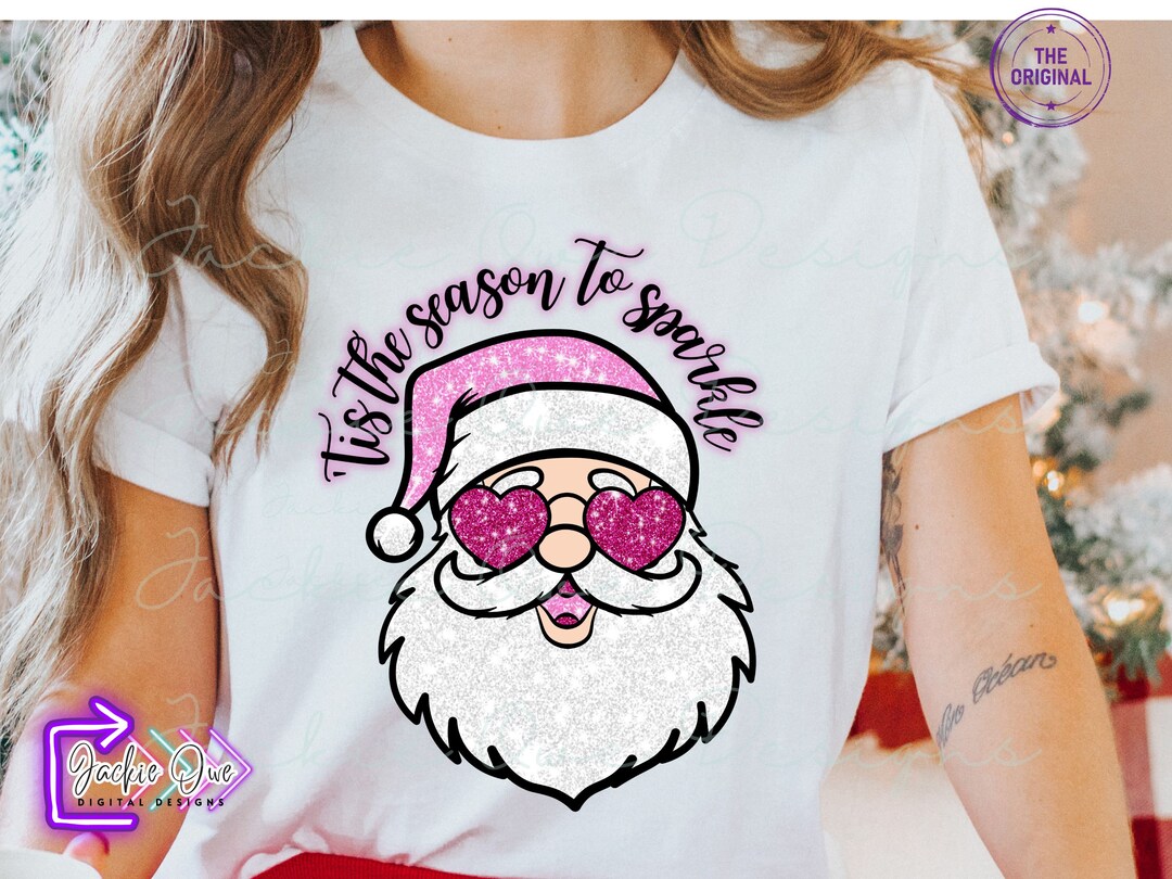 Glitter Santa Digital Png, Tis the Season to Sparkle Png, Santa Png ...