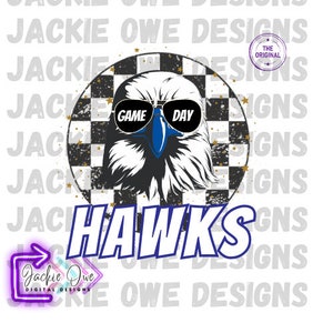 Hawks Png, Preppy Mascot, Hawks Png, Hawks Game Day, Checkered Hawks ...