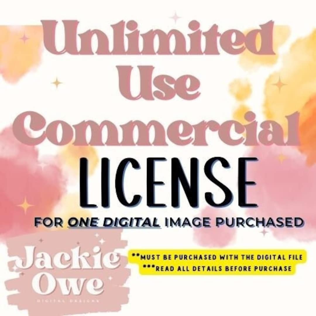 UNLIMITED COMMERCIAL LICENSE for 1 Single Png Design- Not to Be Used ...