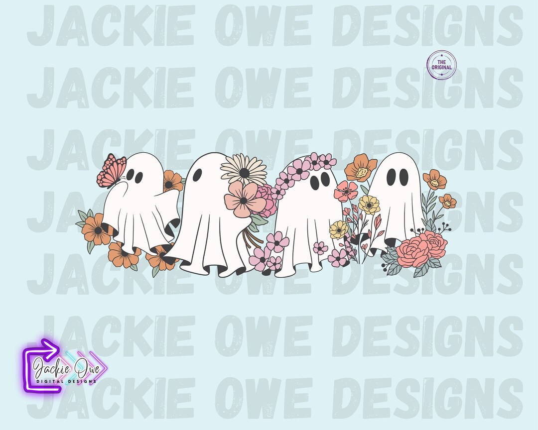Boho Ghost Png, Ghost Flower Png, Boho Halloween Sublimation, Colorful ...