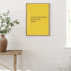 Neurodiversity Welcome Here Autism Poster, ADHD Wall Art, Downloadable ...