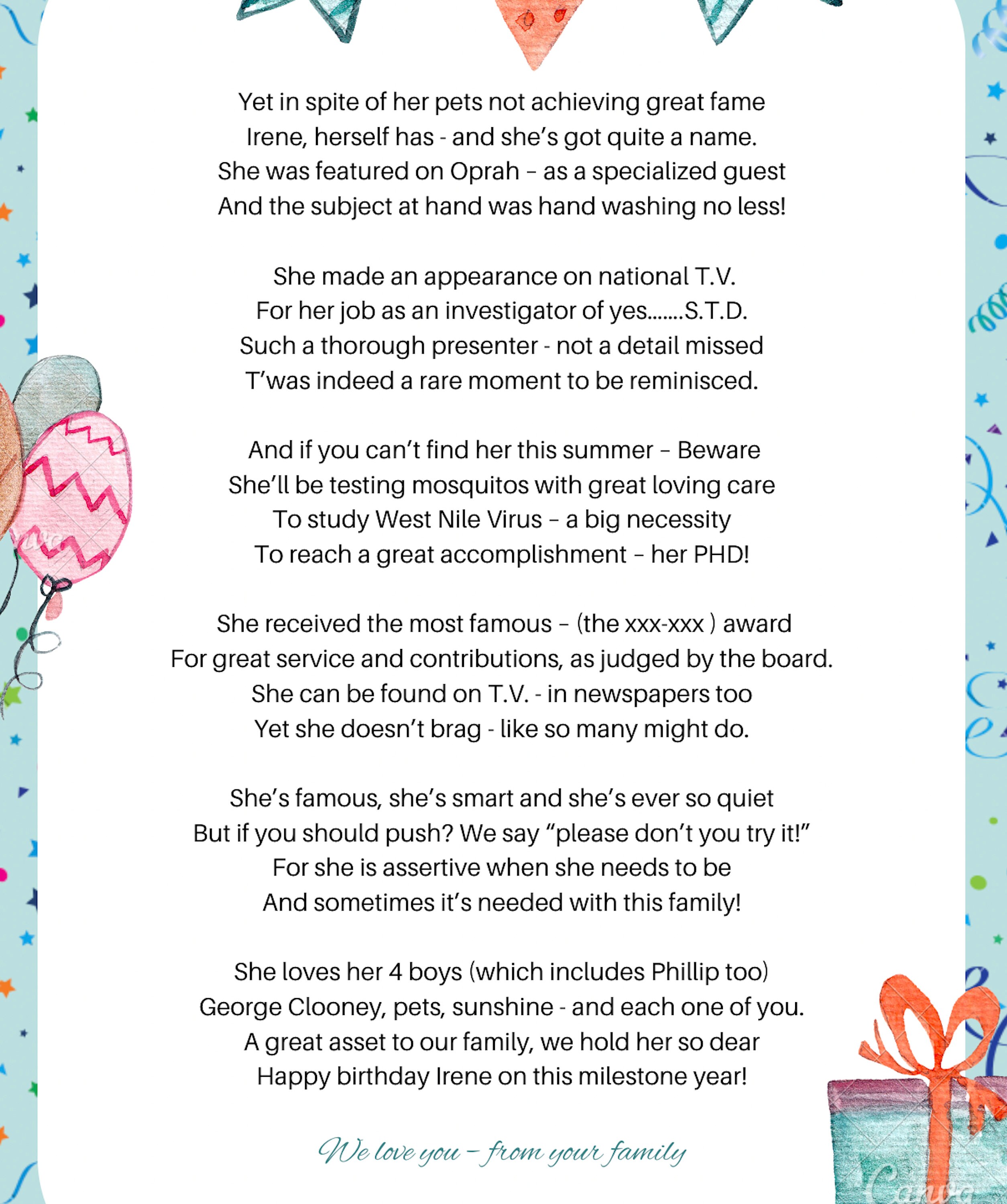 Personalized Birthday Poem - Etsy