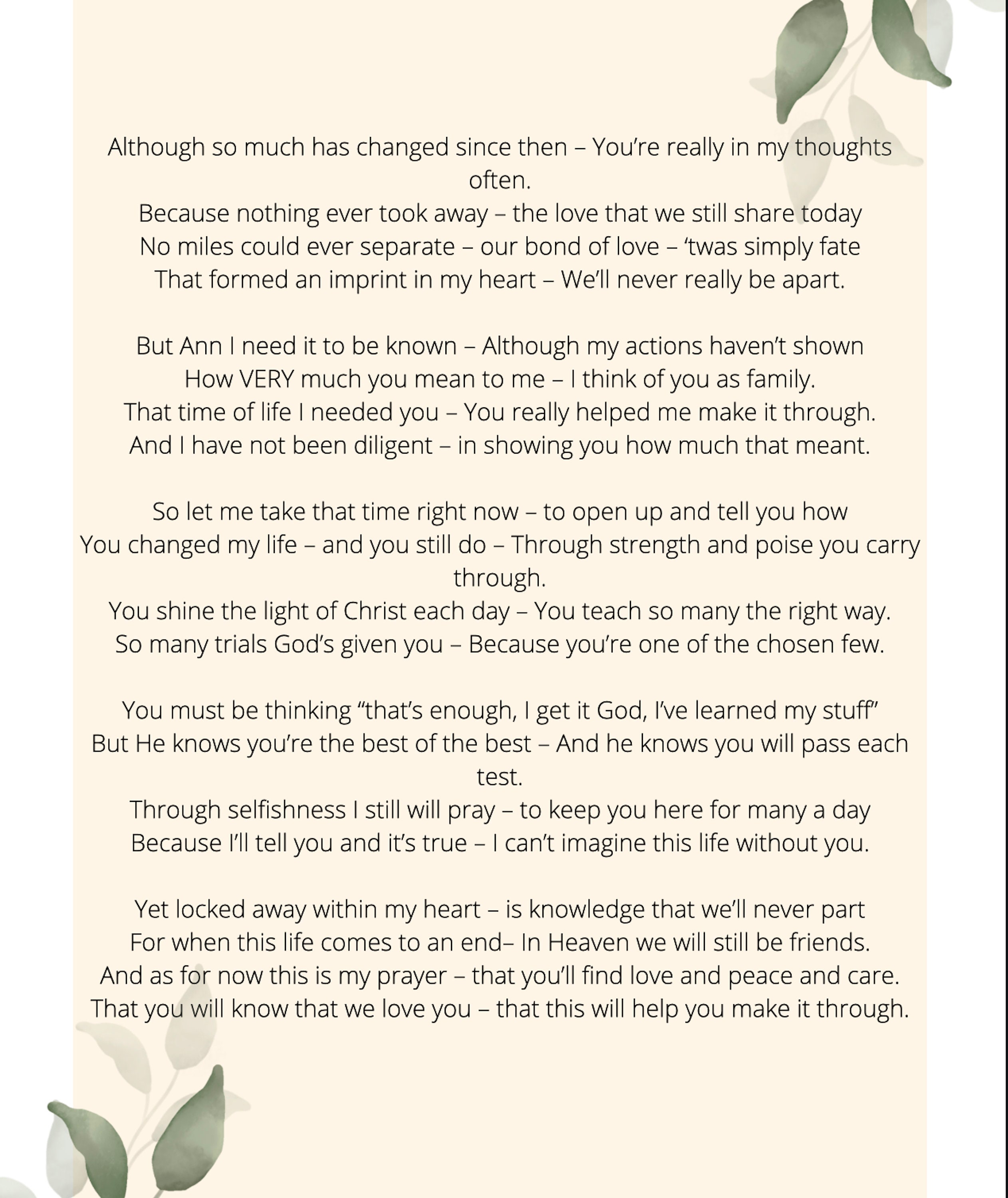 Personalized Poem to Honor Loved One Passed - Etsy