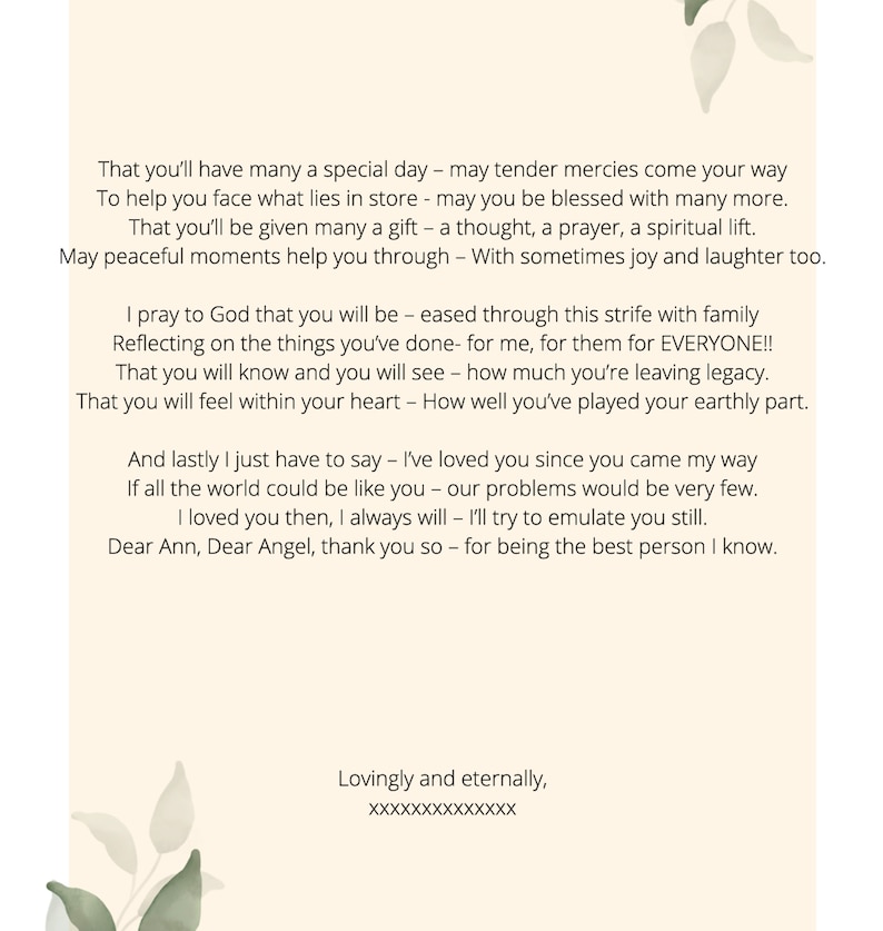Personalized Poem to Honor Loved One Passed - Etsy