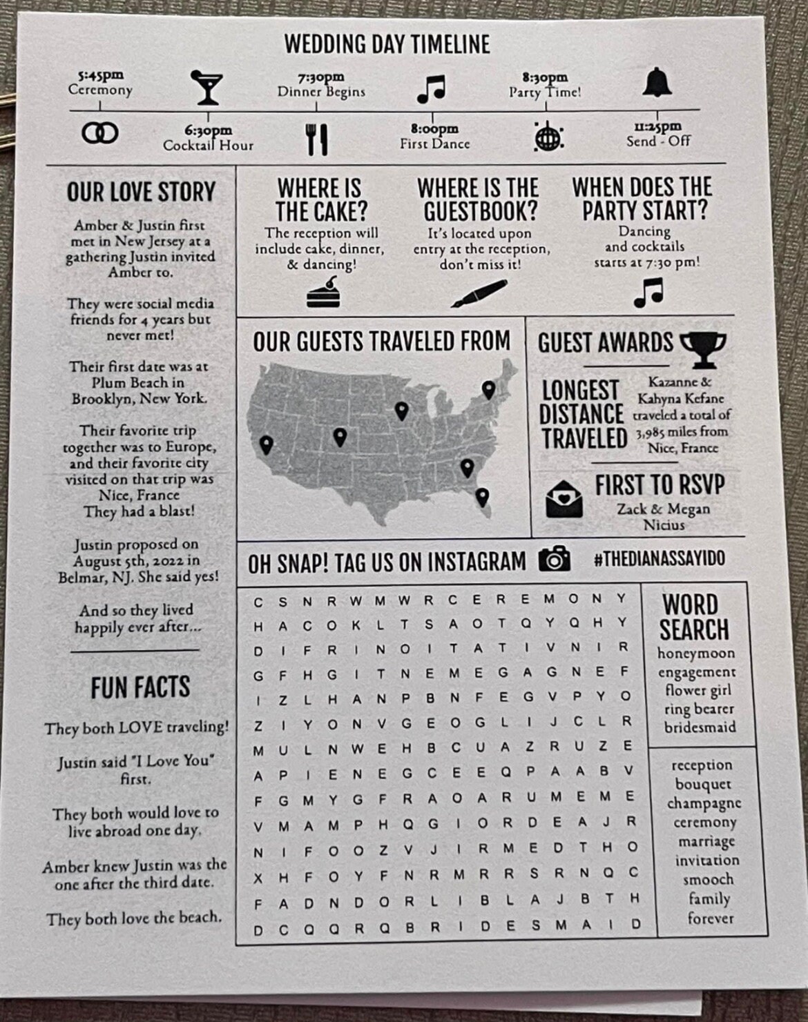 50 Count - Customizable Wedding Newsletter Print-out - Etsy
