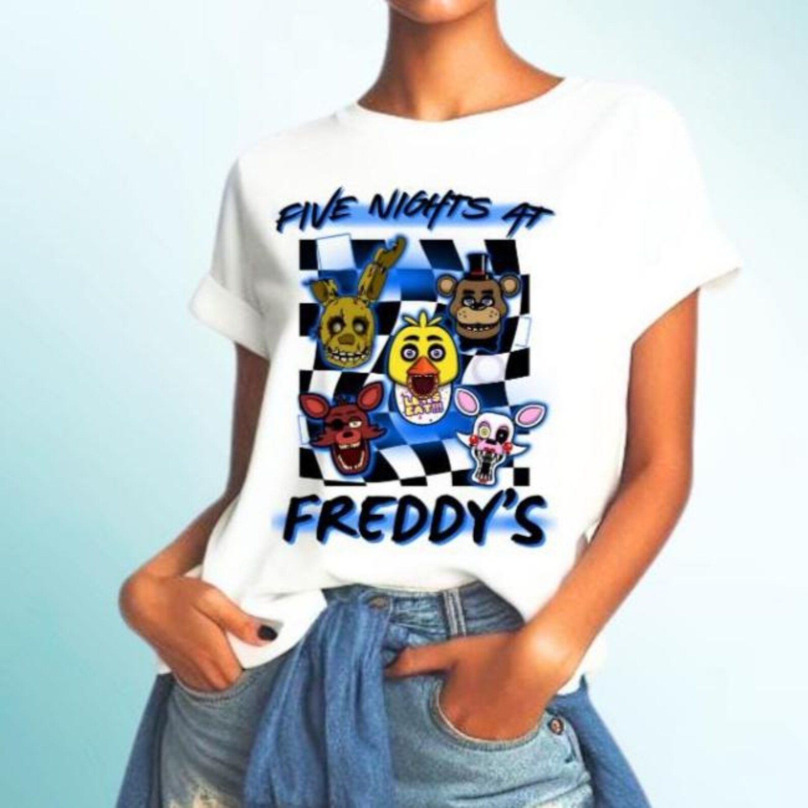FNAF, Five Nights at Freddy's Halloween Png Scary Graphic T-shirt PNG ...