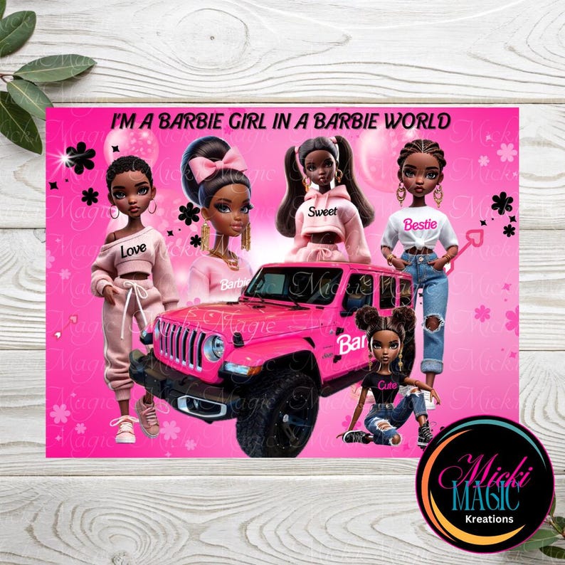 Black Barbi Tray Table Editable Canva Template (digital Download) - Etsy