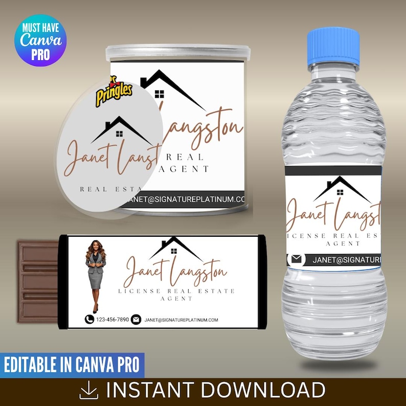 Realtor Party Favor Template Bundle: Canva Editable Design (digital ...