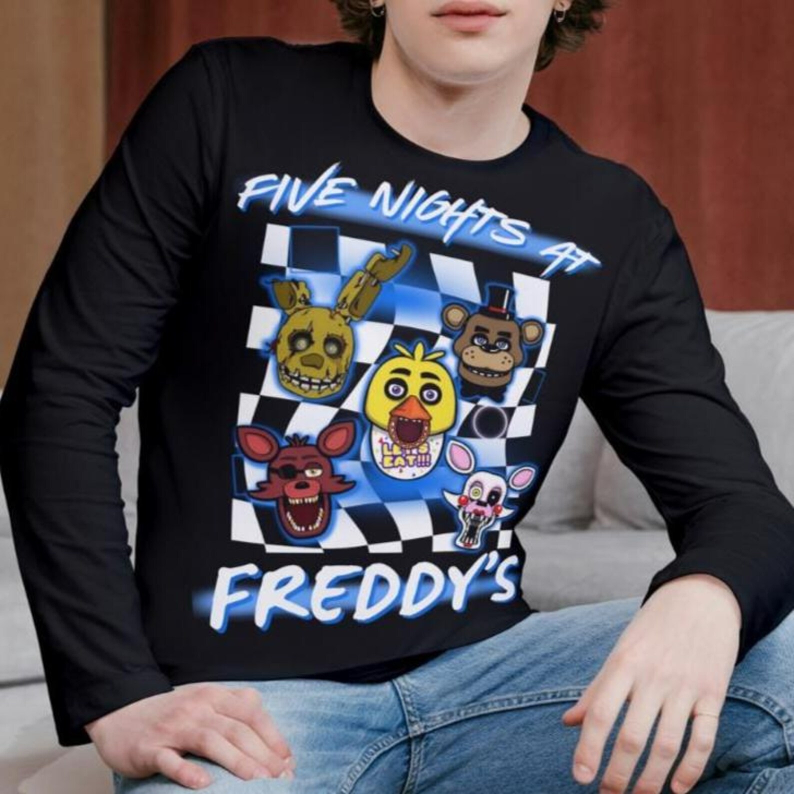 FNAF, Five Nights at Freddy's Halloween Png Scary Graphic T-shirt PNG ...