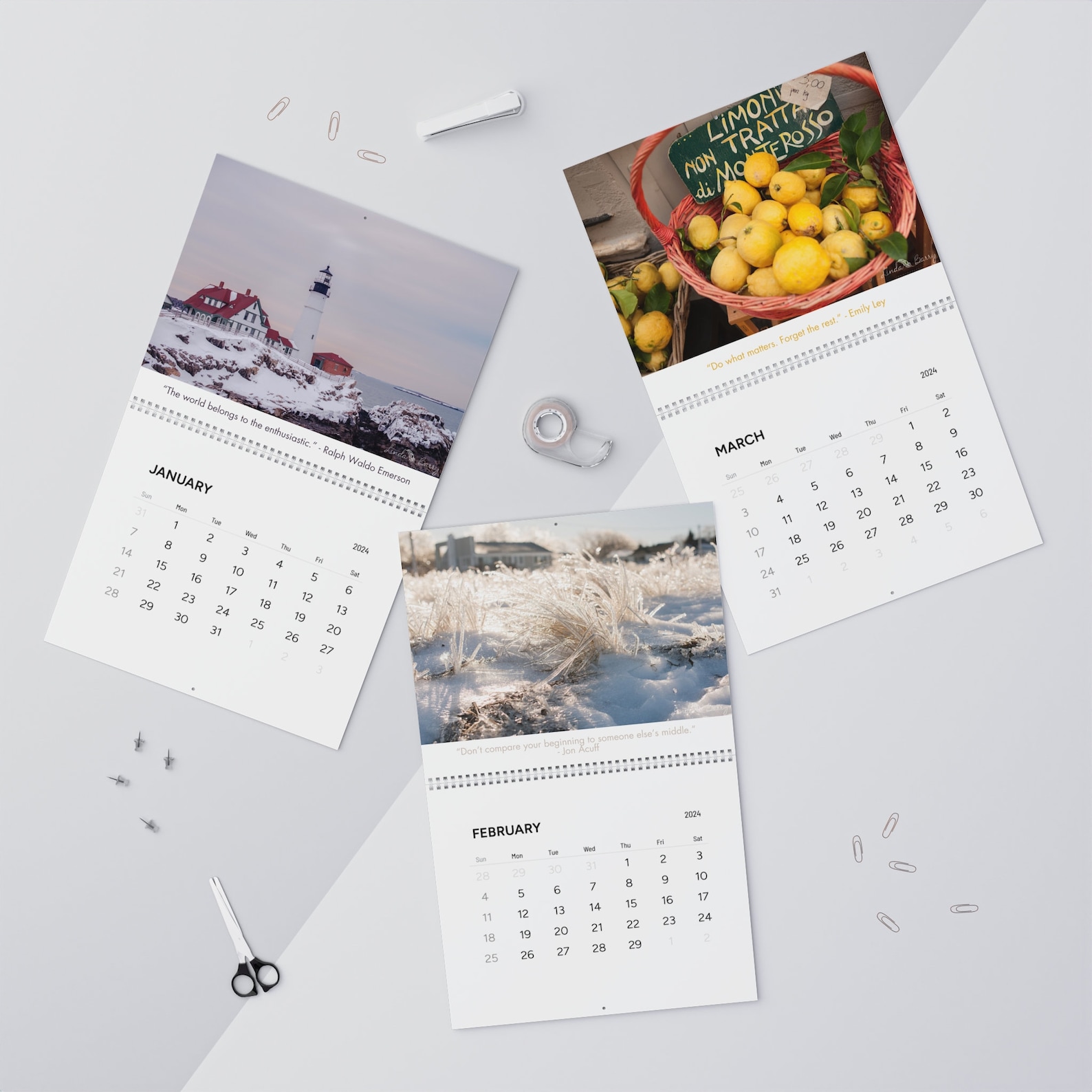 Wall Calendars (2024), Monthly Calendar With Inspirational Quote for ...