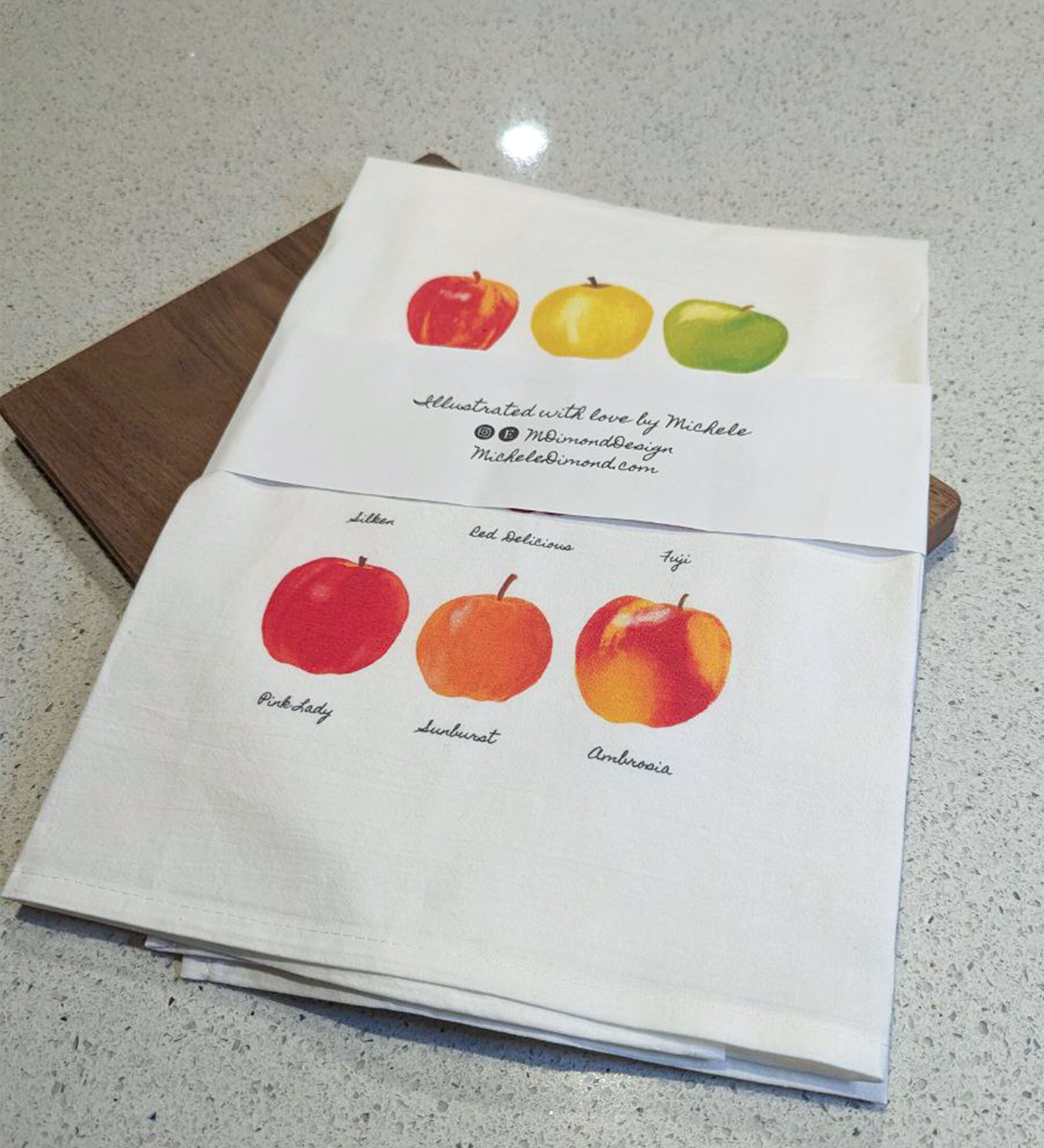 Apple Variety Tea Towel Apple Variety Kitchen Towel Housewarming Gift ...