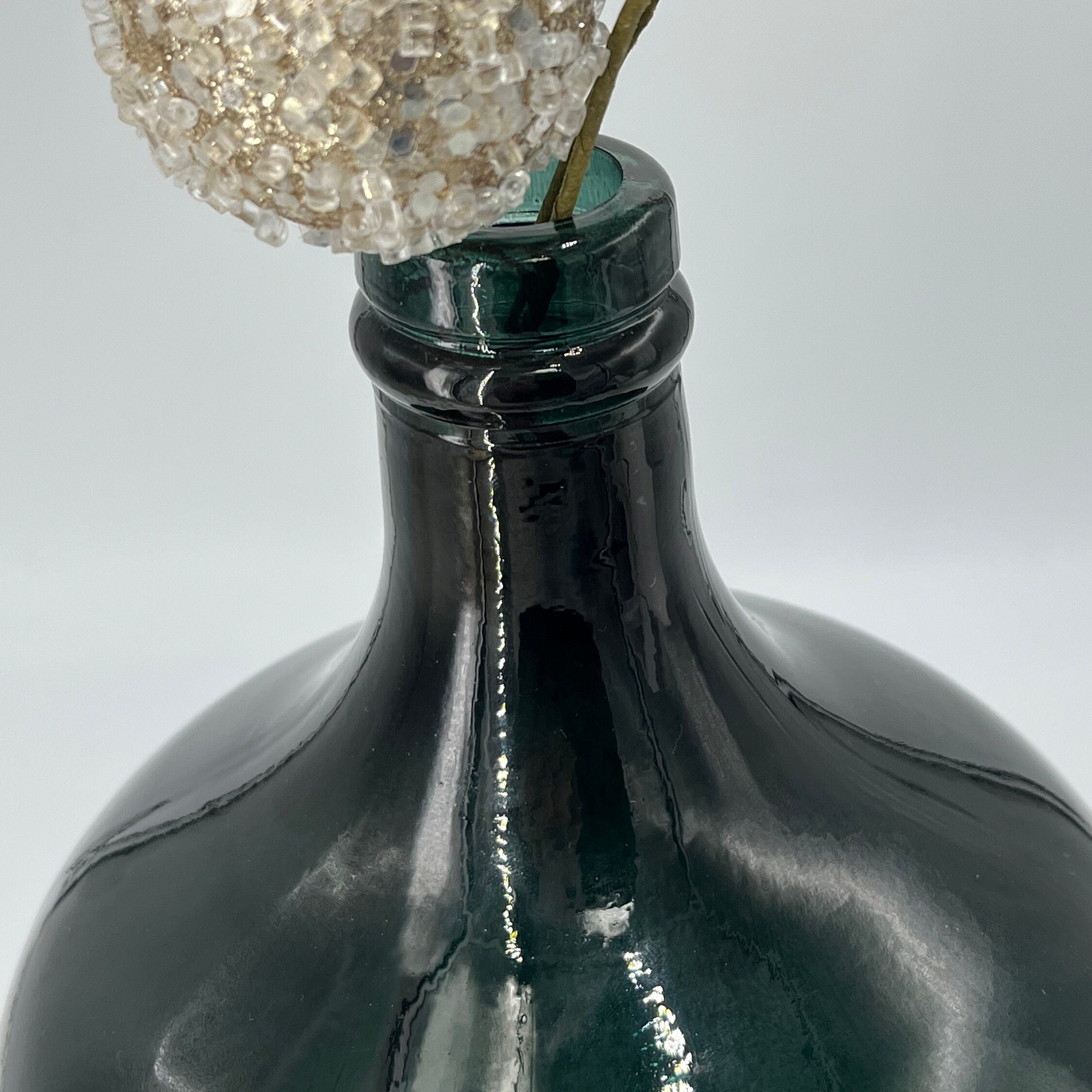 Stunning Hunter Green Glass Jug - Etsy