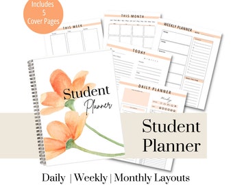 Student Planner Printable | Undated PDF Planner | Academic Organizer ...