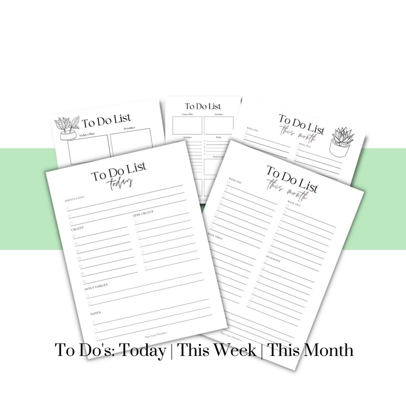 PLANT to Do List Productivity Pack | PDF Printable | Daily | Weekly ...