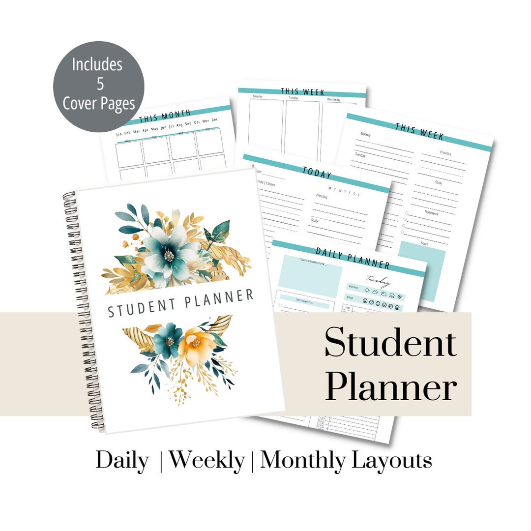 Undated Student Planner | Academic Organizer (PDF Printable) - Etsy