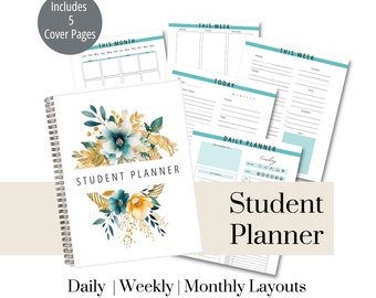 Student Planner Printable | Undated PDF Planner | Academic Organizer ...