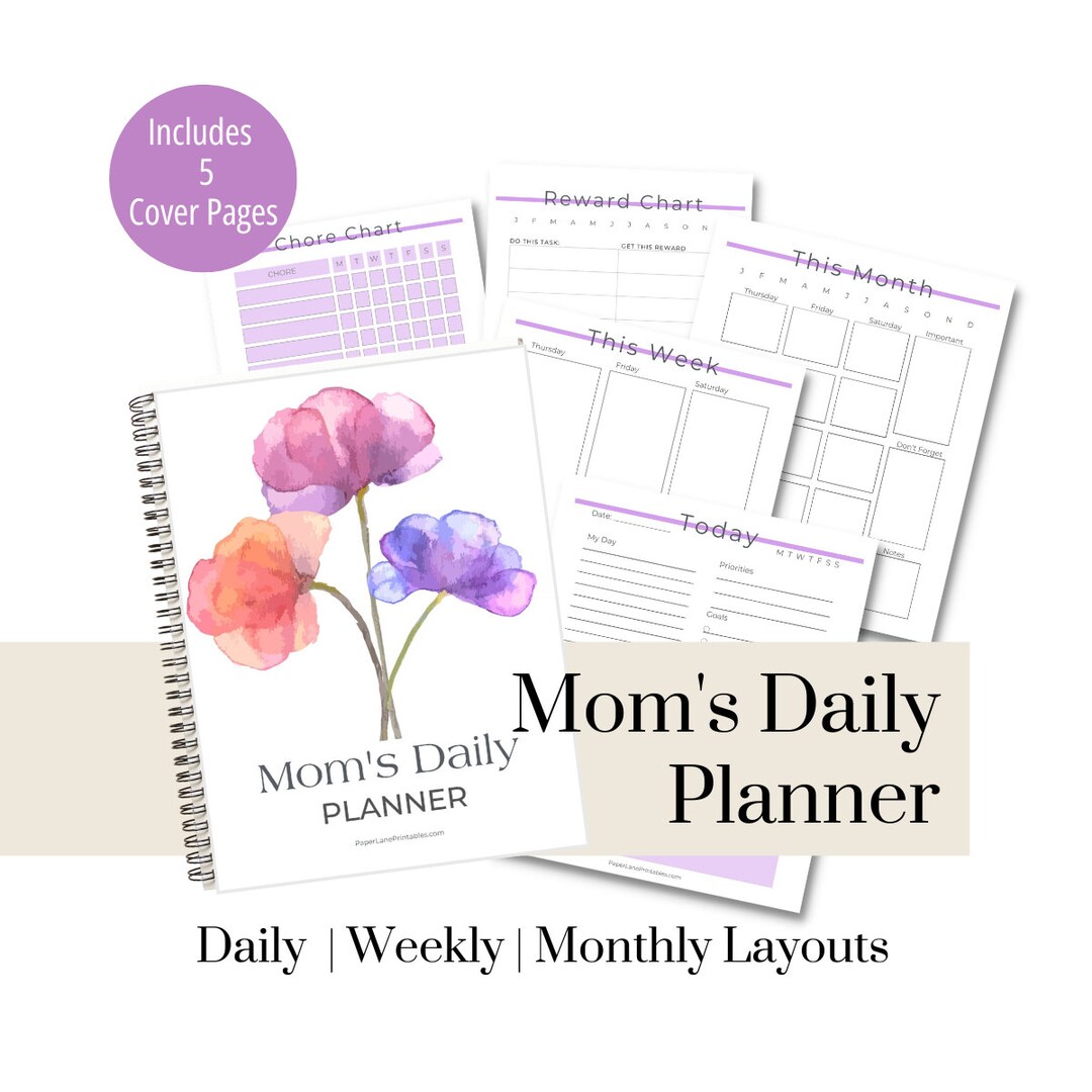 Mom's Day Planner | Printable PDF Planner for Busy Moms | Digital ...