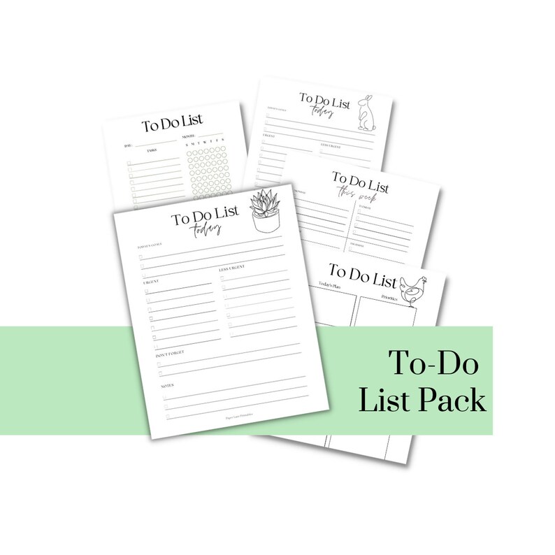 PLANT to Do List Productivity Pack | PDF Printable | Daily | Weekly ...
