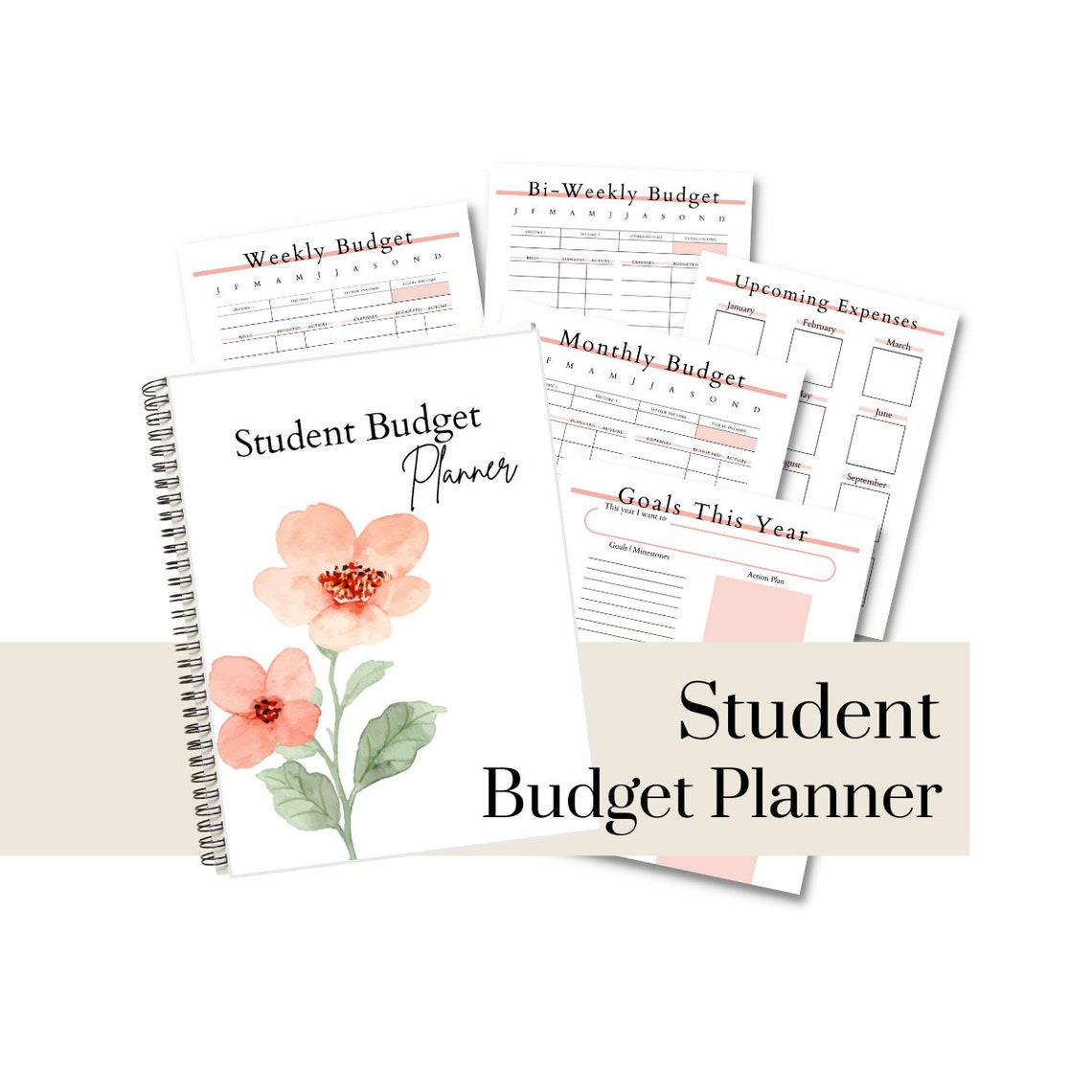 Student Budget Planner | Printable PDF Student Budget | Manage Money ...