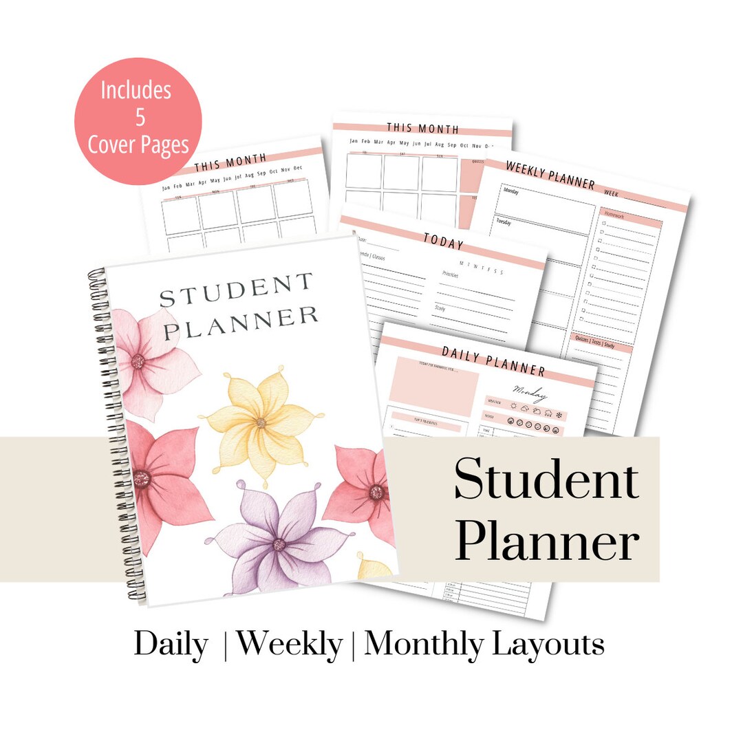 Student Planner Printable | Undated PDF Planner | Academic Organizer ...