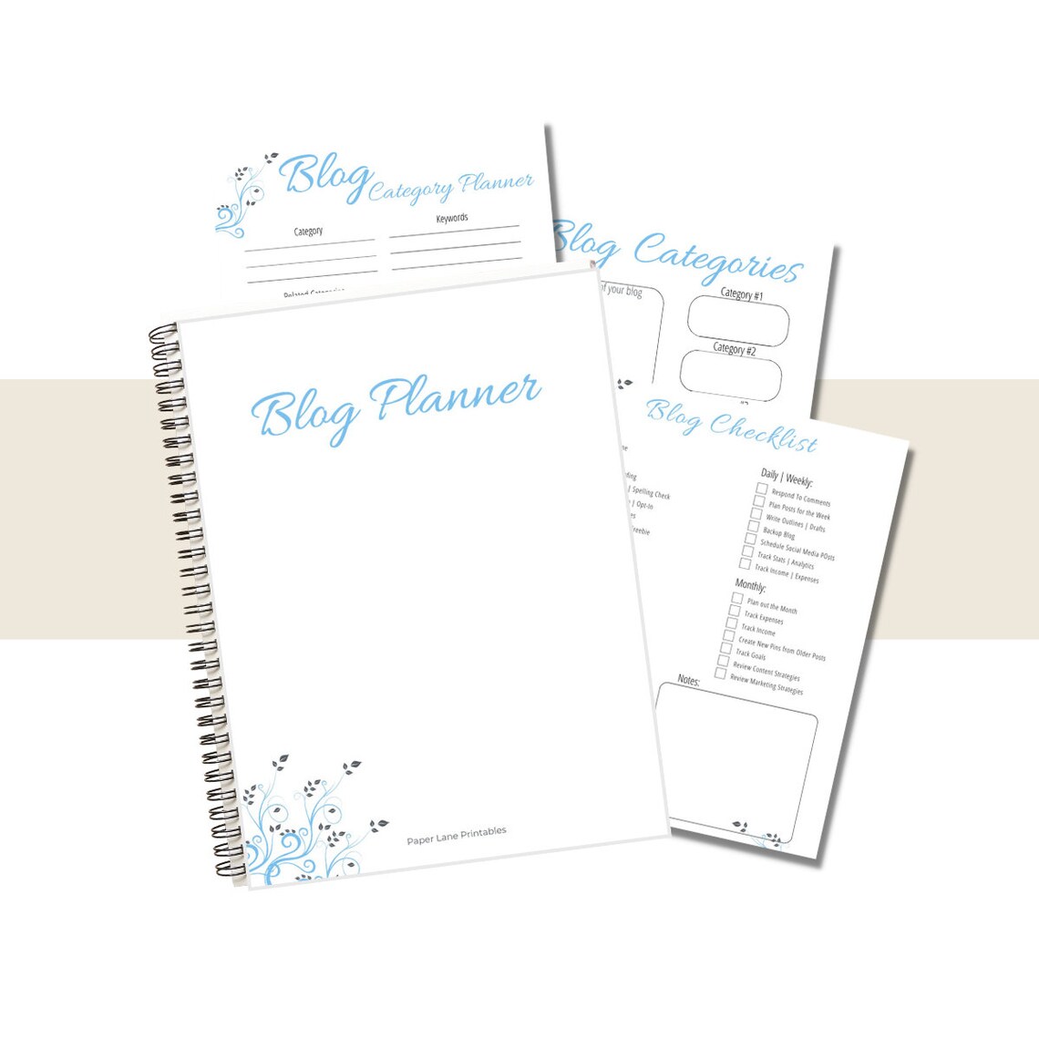 Blog Planner Printable PDF Digital Content Planner - Etsy