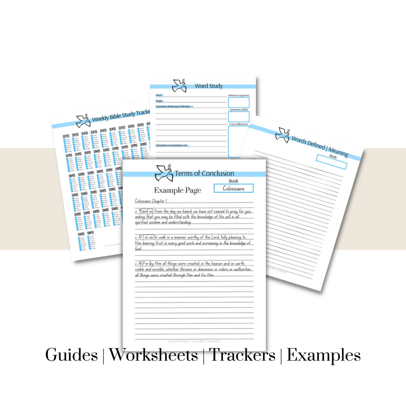 Inductive Bible Study Workbook Printable | Christian Study Guide PDF ...