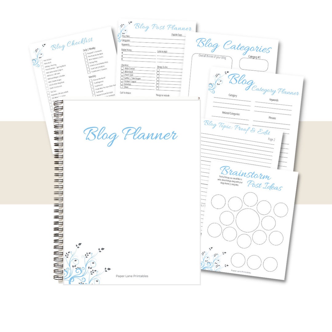 Blog Planner | Printable PDF | Digital Content Planner | Productivity ...