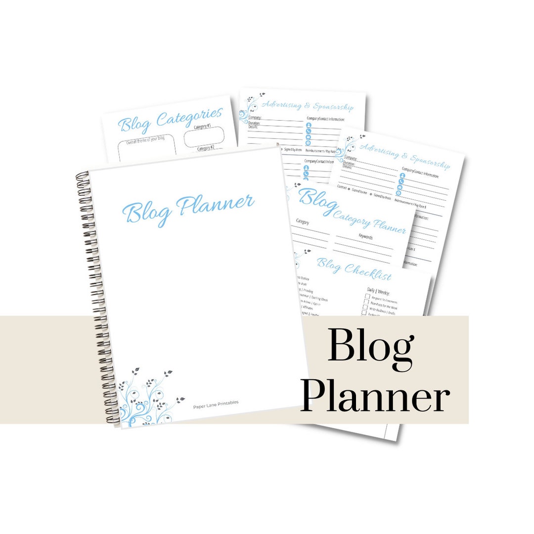 Blog Planner | Printable PDF | Digital Content Planner | Productivity ...