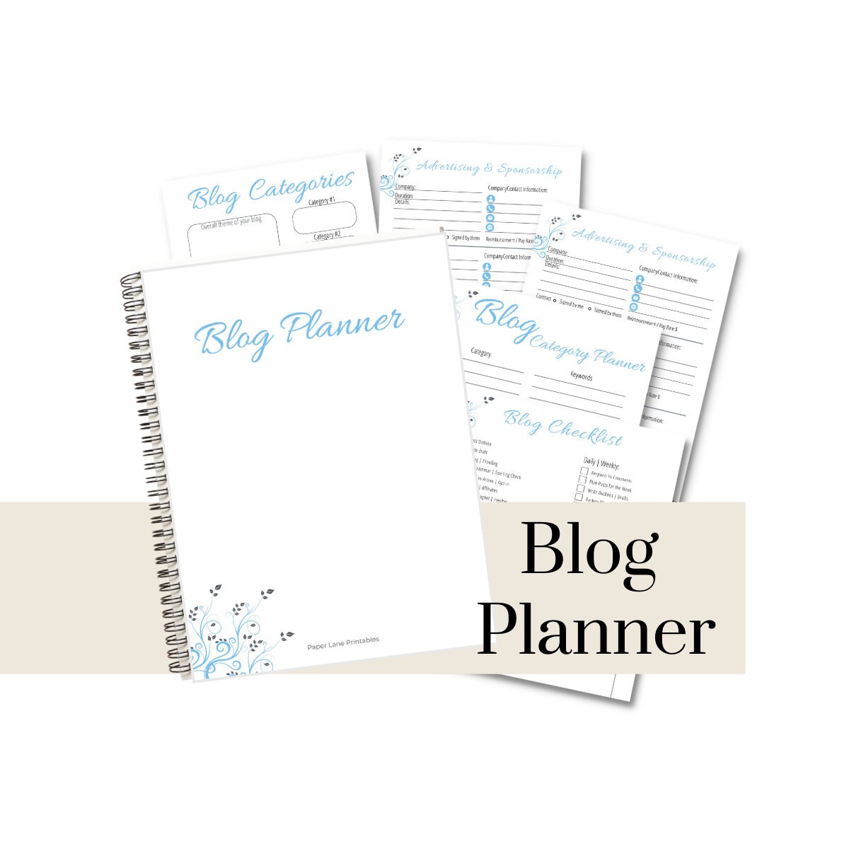 Blog Planner | Printable PDF | Digital Content Planner | Productivity ...
