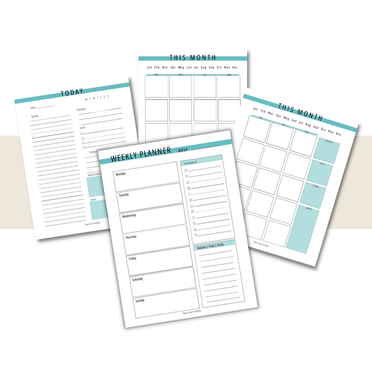 Student Planner Printable | Undated PDF Planner | Academic Organizer ...