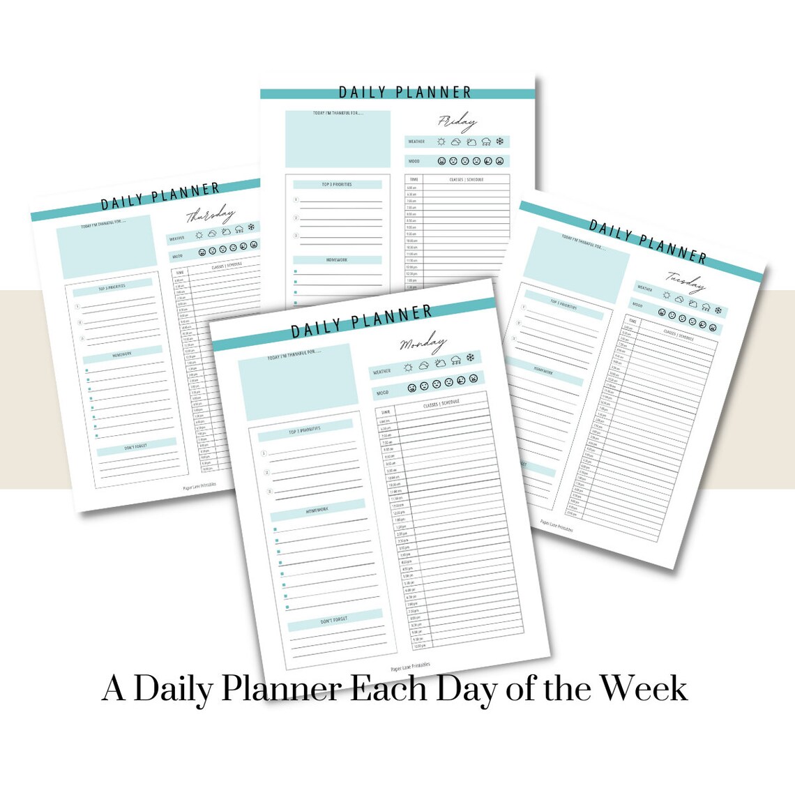 Student Planner Printable | Undated PDF Planner | Academic Organizer ...