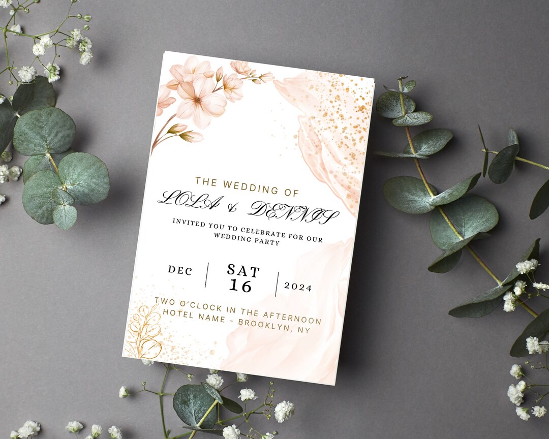 Minimalist Wedding Invites, Modern Invitation Set, Simple Wedding ...