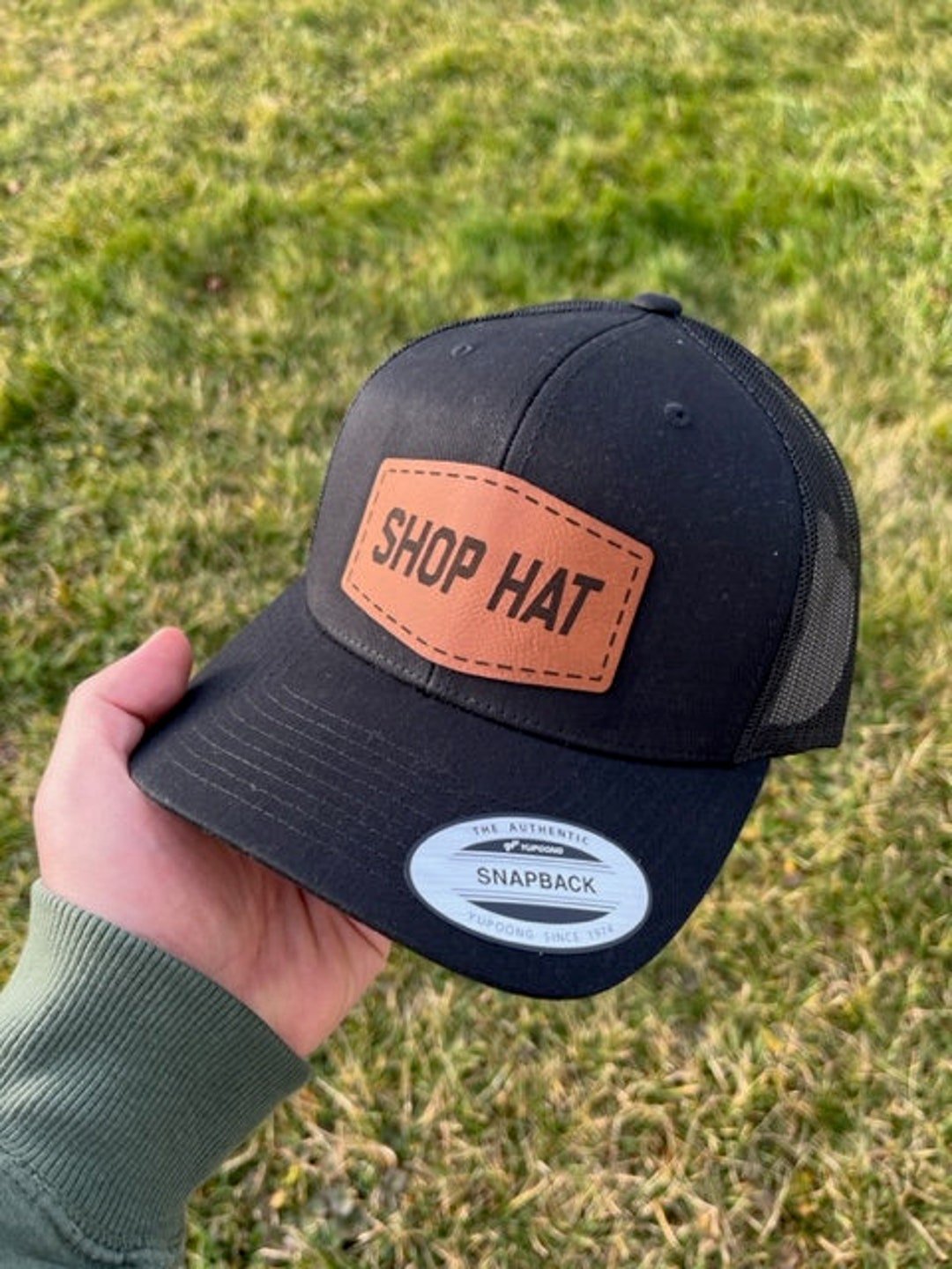 Shop Hat Work Hat Trucker Leather Patch Hat Funny Hat Mens Hat Womens ...
