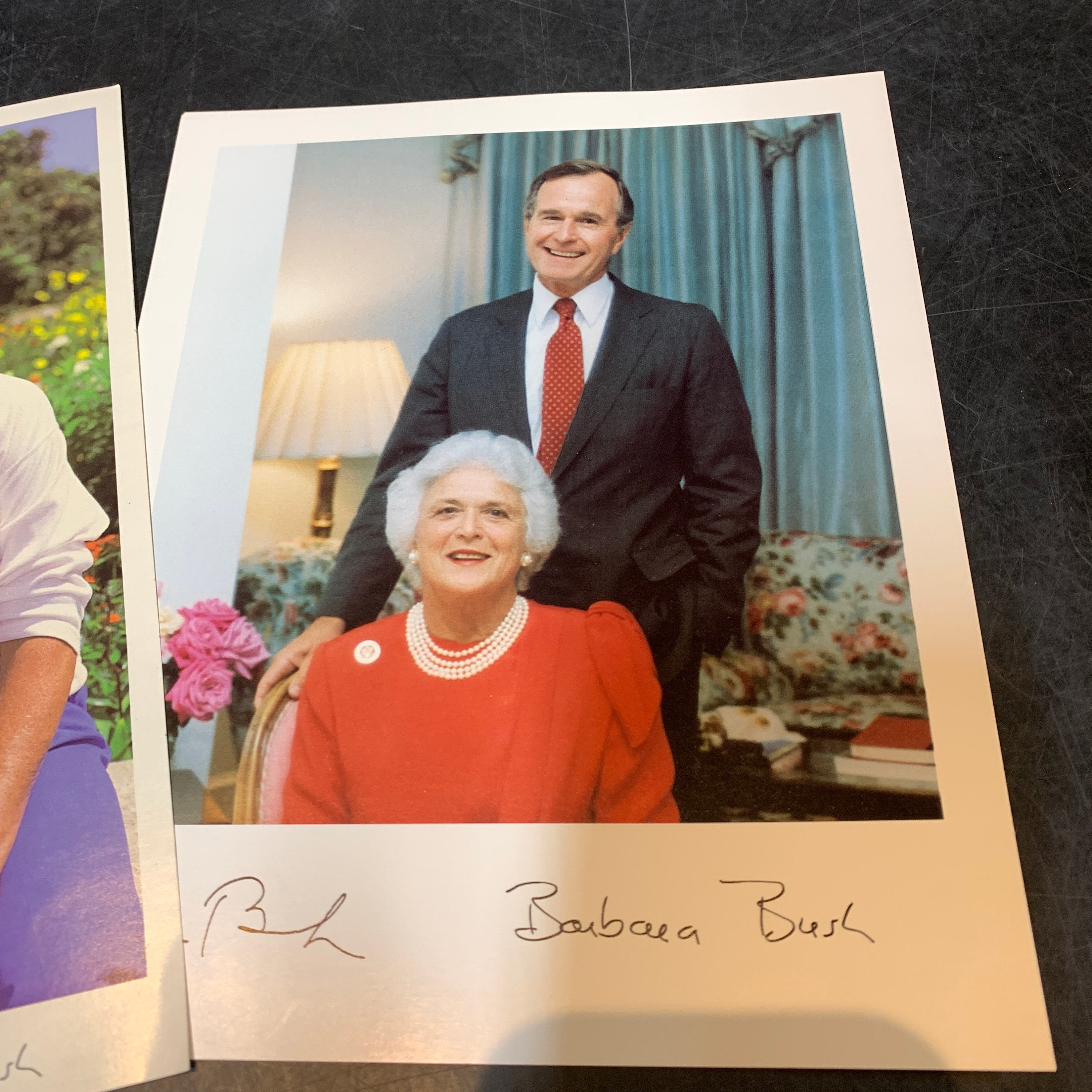 Two Autograph Facsimiles 8x11 of President George Bush & Barbara Bush ...