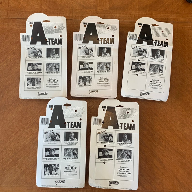 1980’s ‘a-team’ Action Figures Complete Set (5pcs), New / in Original ...