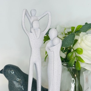 Family of 4 Statue | Family Decor | White Marble - Etsy