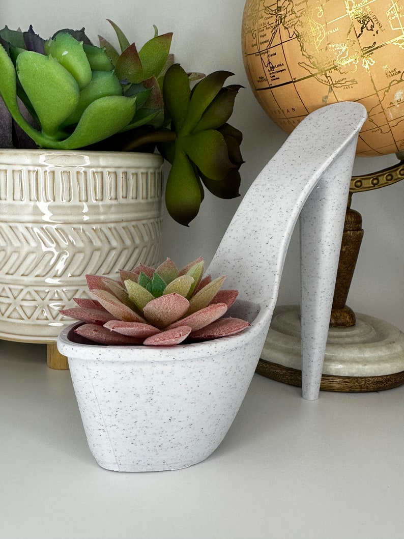 High Heeled Shoe Planter | White Marble Planter - Etsy