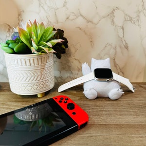 Garden Bear Apple Watch Charger Stand in White Marble - Etsy