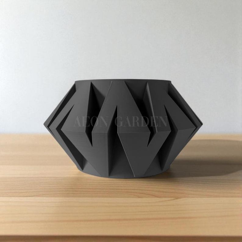 Jungle Nexus Modern Planter, Compact Decorative Flowerpot, Geometric ...