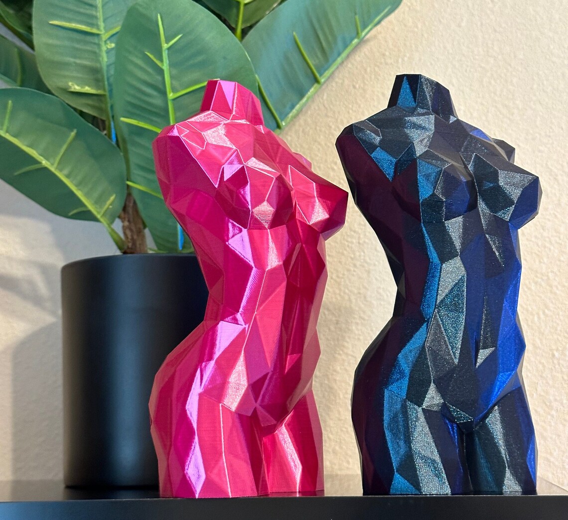 Luxe Female Torso Statue Figure Low Poly Style Dazzling - Etsy