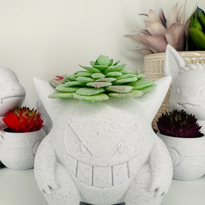 Pokémon Gengar White Marble Planter Plant Included - Etsy