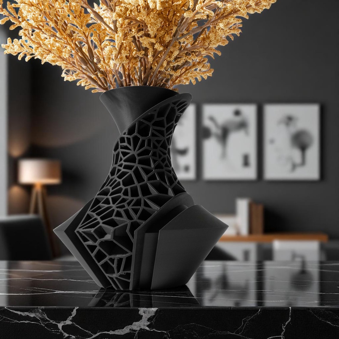 Neural Grid Vase – Modern Decor, Dried, Preserved Flowers, Succulent ...