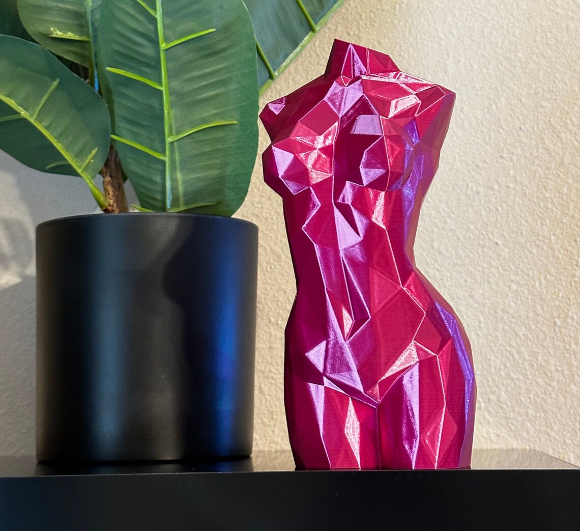 Luxe Female Torso Statue Figure Low Poly Style Dazzling - Etsy