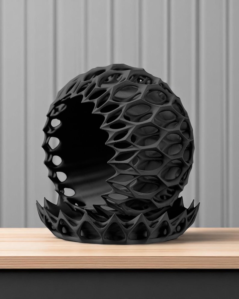 Obsidian Hive Planter, Modern Geometric Pot, Drainage Hole – Sci-fi ...