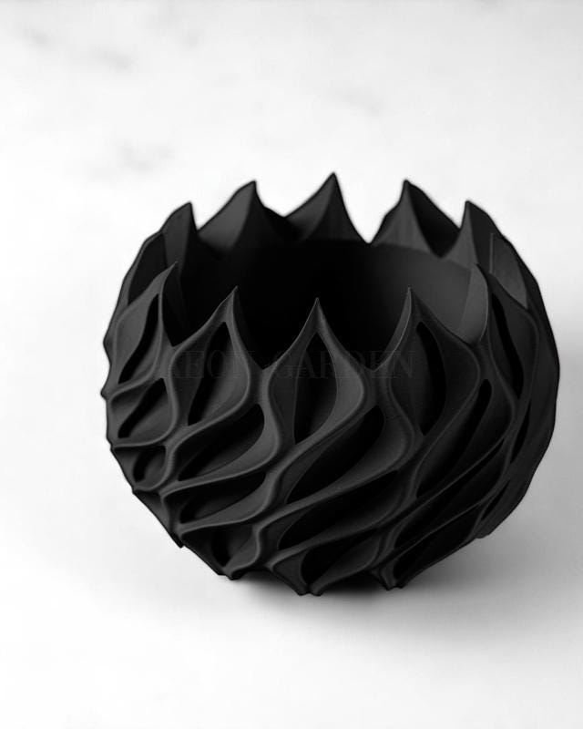 Obsidian Crown Planter, Sculptural Indoor Plant Pot for Orchids ...