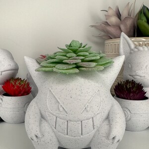 Pokémon Gengar White Marble Planter Plant Included - Etsy